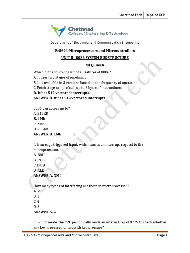 Ec8691 - MPMC - Unit 2 | PDF