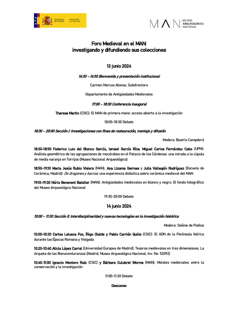 2024 Programa Foro Medieval | PDF | Arqueología
