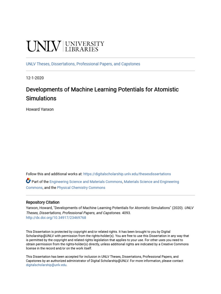 Developments of Machine Learning Potentials For Atomistic Simulat | PDF | Hartree–Fock Method ...