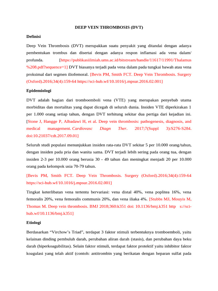 Deep Vein Thrombosis | PDF