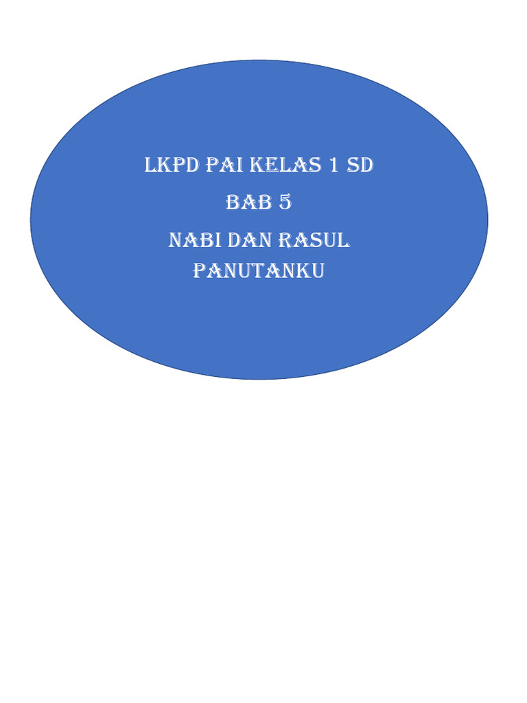 LKPD KLS 1 Bab 5 Nabi Dan Rasul | PDF