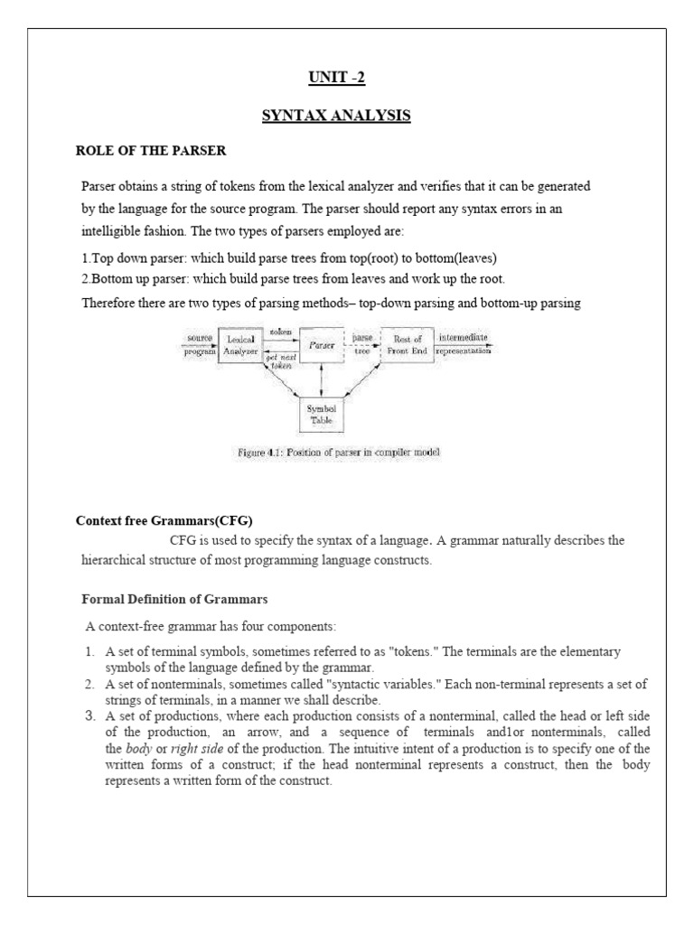 Compiler Design Unit-2 | PDF