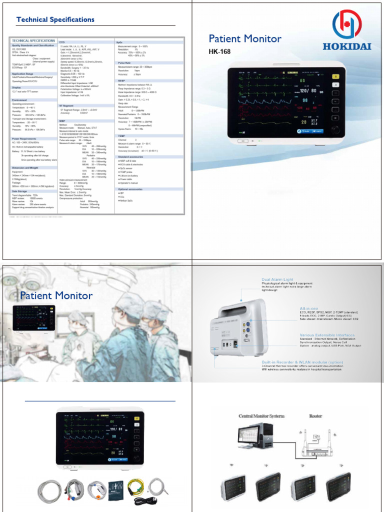 HOKIDAI HK-168 Patient Monitor 12 Inch | PDF