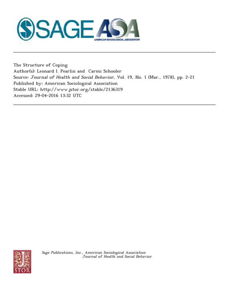 Coping Methods Questionnaire (Mastery Scale) | PDF