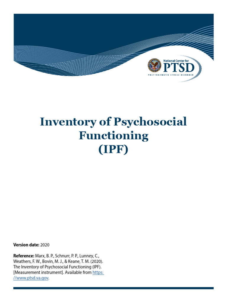 Inventory of Psychosocial Functioning | PDF