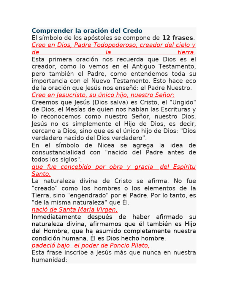 El Credo | PDF | Cristo (título) | Filosofía