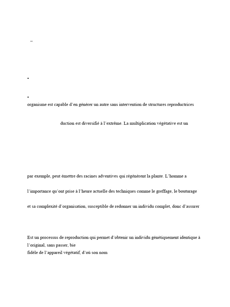 Chapitre2-Multiplication Vegetative | PDF