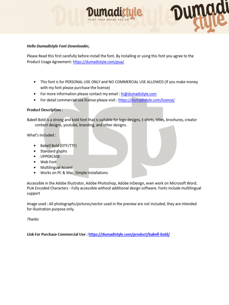 Important Information About - Babell Bold !! Please Read Me !! | PDF