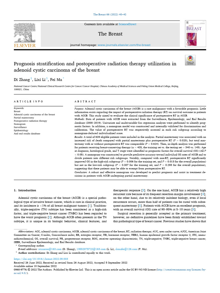 Prognosis Stratification and Postoperative Radiati | PDF