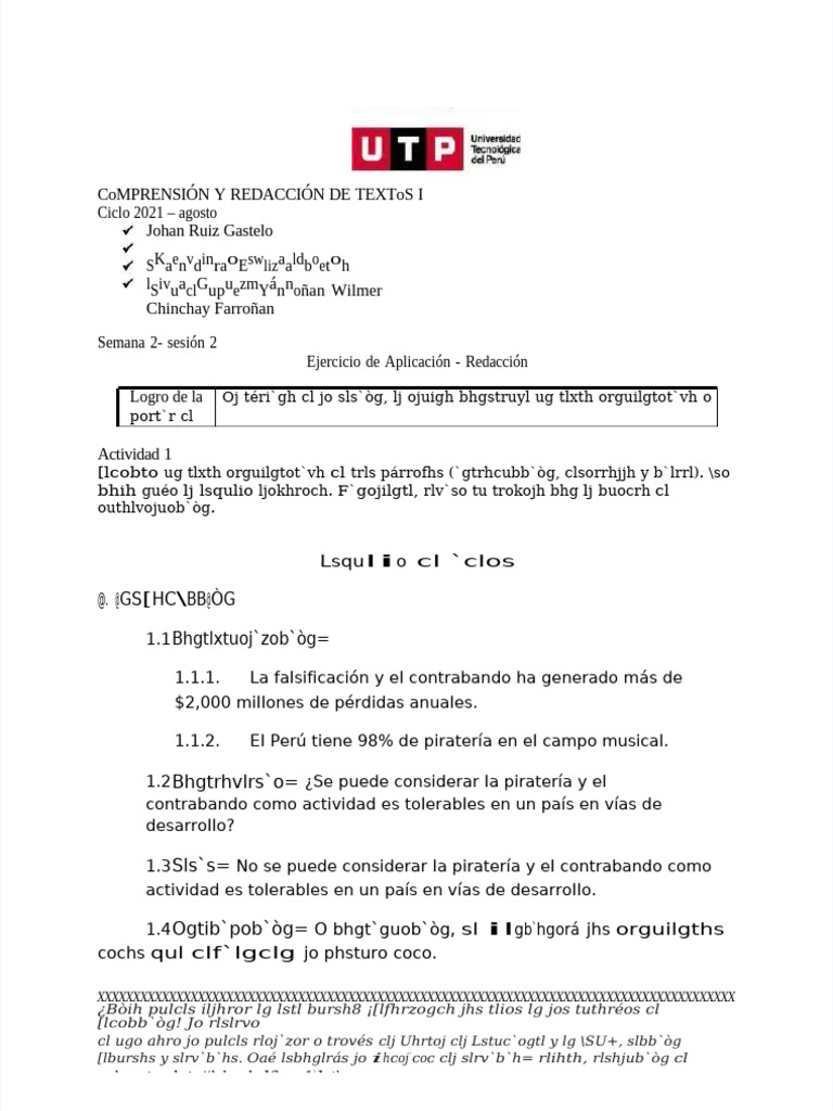 PDF Ejercicio Redaccion Utp Compress | PDF