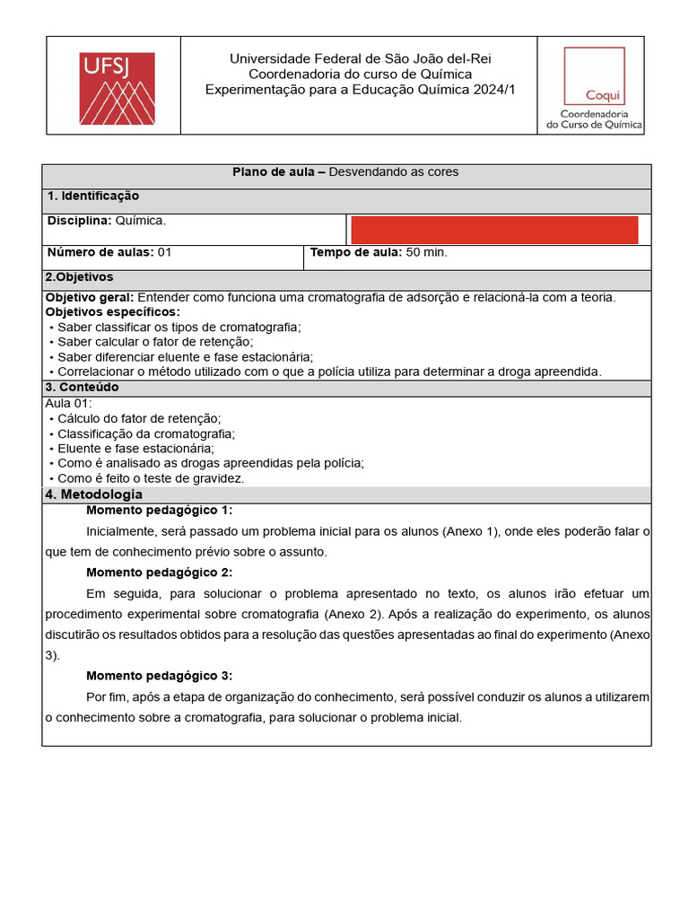 Plano de Aula - Desvendando As Cores | PDF | Wellness