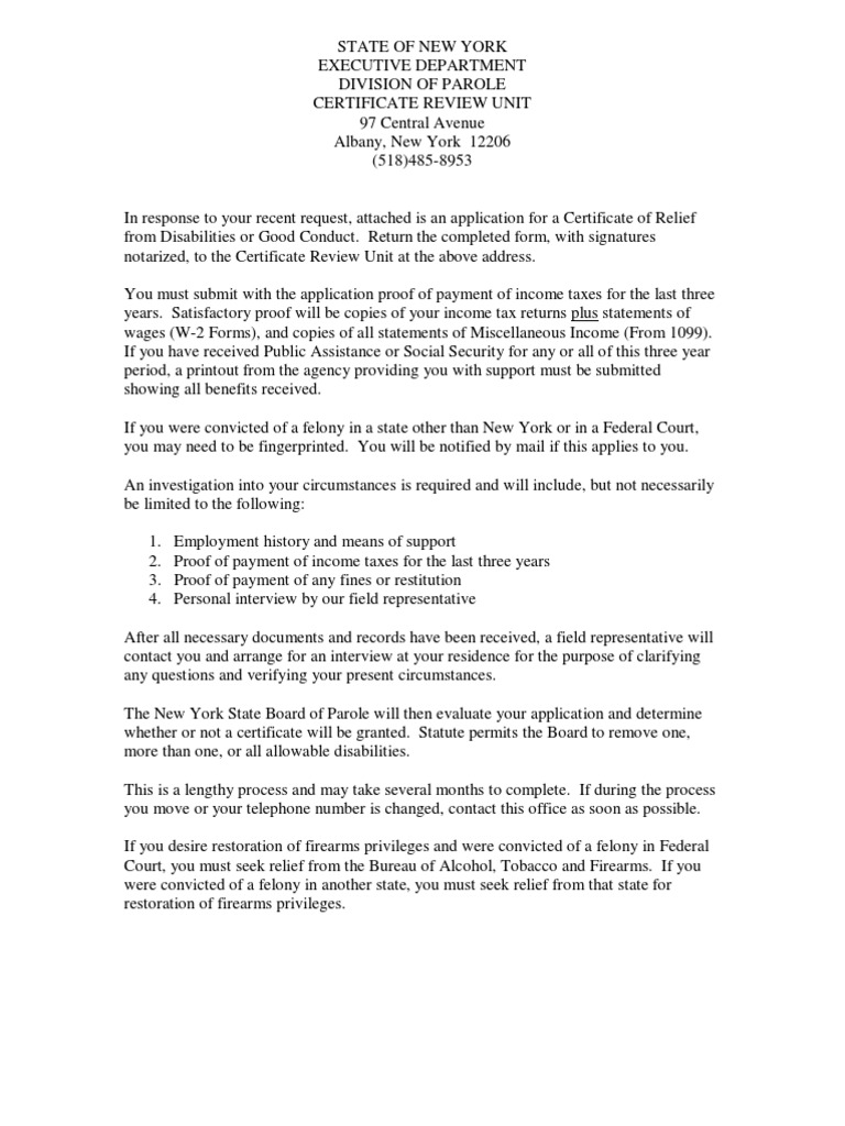 Certificate of Release | PDF | Parole | Felony