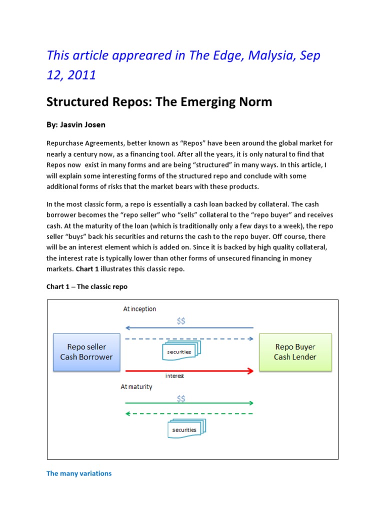 26 Structured Repo | PDF | Repurchase Agreement | Bonds (Finance)