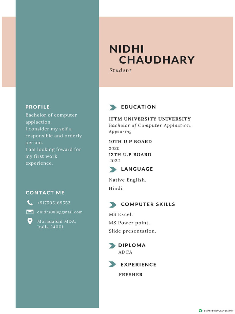 Nidhi CV Resume | PDF