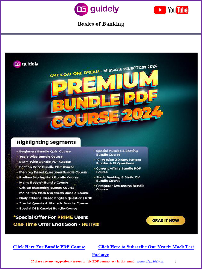 Basics of Banking | PDF