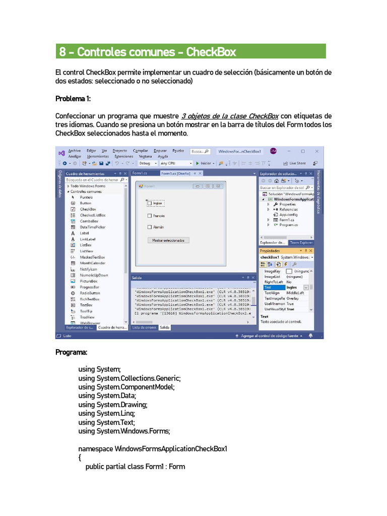 8 - Controles Comunes - CheckBox | PDF