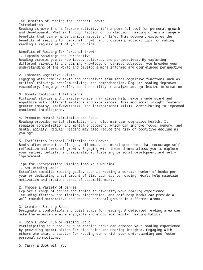 The Benefits of Reading for Persona | PDF