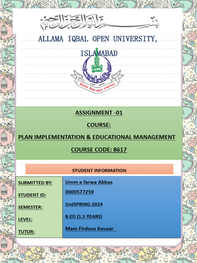 Assignment No1 8617 Pdf 