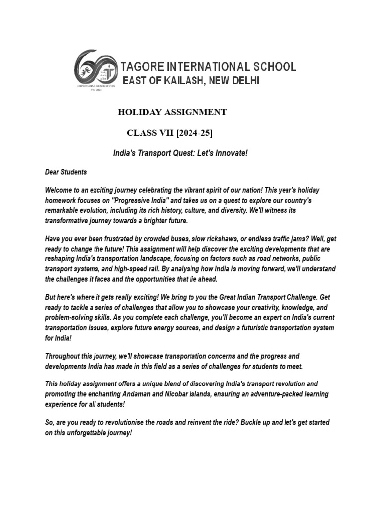 Class 7 Holiday Assignment (1) | PDF