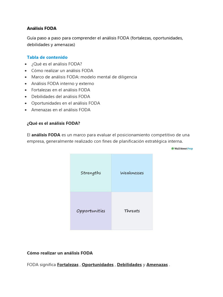 Análisis DOFA | PDF