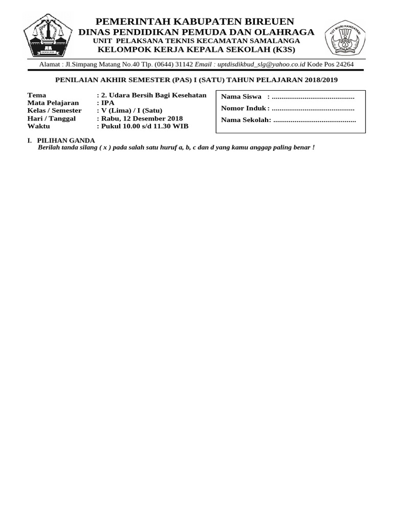 Soal Kelas 5 Tema 2 Ipa | PDF
