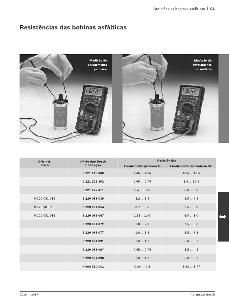 Tabela Resistencia Bobina Asfaltica Bosch | PDF