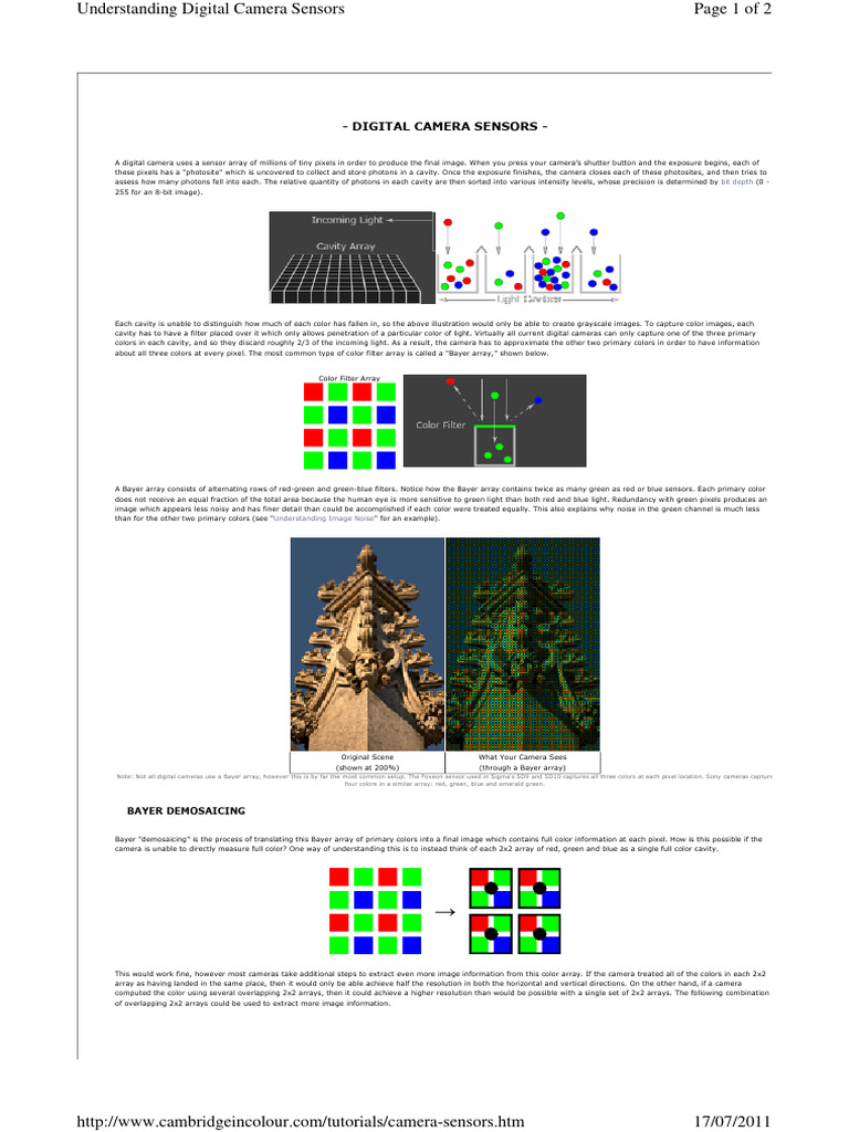 1 HTTP - WWW - Cambridgeincolour.com - Tutorials - Camera-Sensors | PDF
