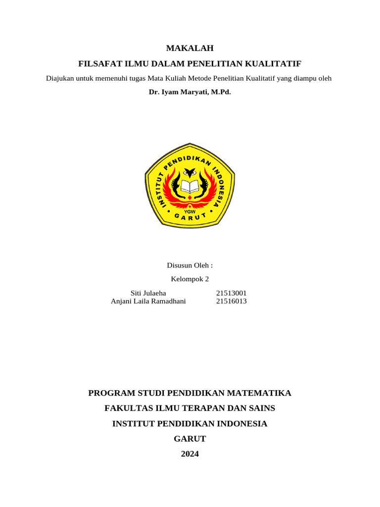 Makalah Met-Lit Kualitatif - Kel 2 - 1 | PDF