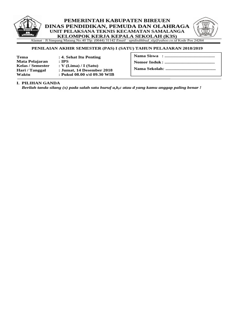Soal Kelas 5 Tema 4 Ips | PDF