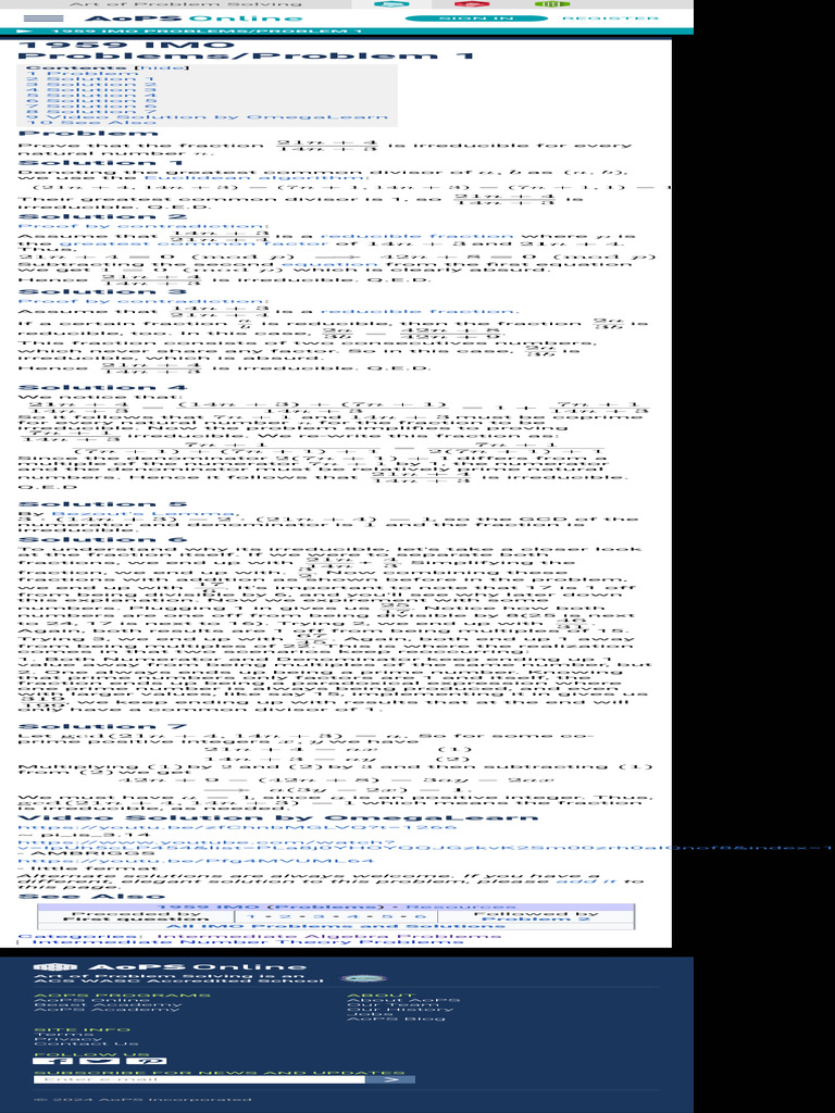 Art of Problem Solving | PDF