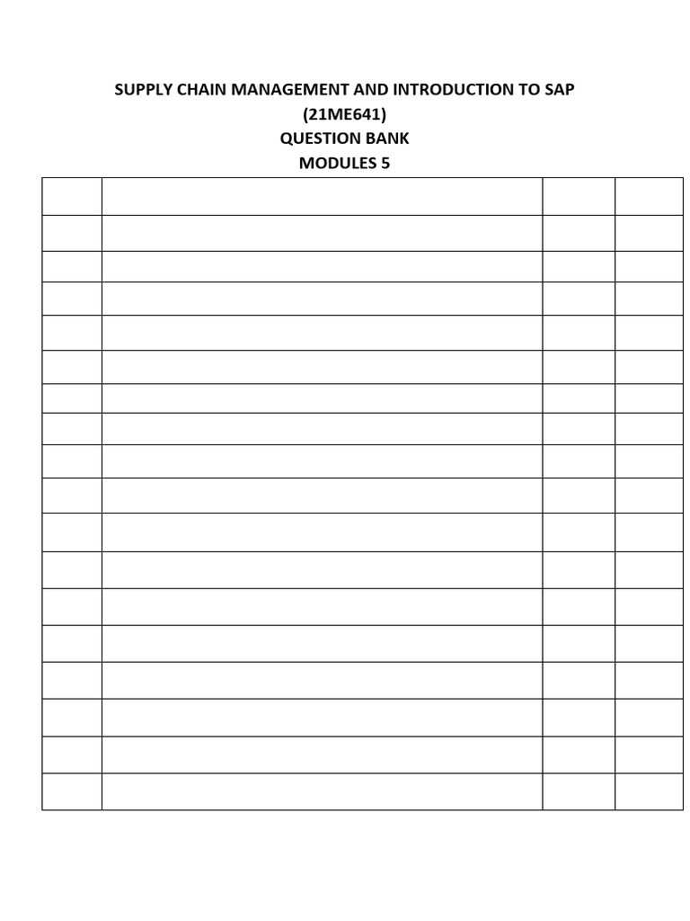 SCM - Module 5 Questions | PDF