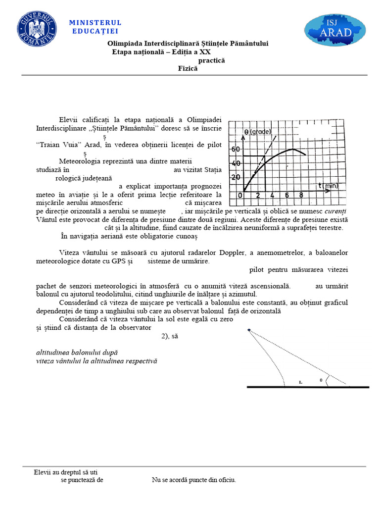 Subiecte Practica ONSP Fizica | PDF