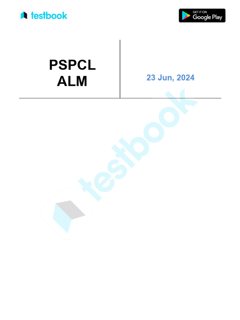 PSPCL ALM Official Paper (Held On - 23 Jun, 2024) | PDF