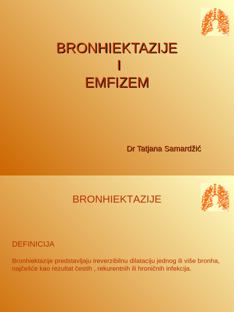 Bronhiektazije I Emfizem | PDF