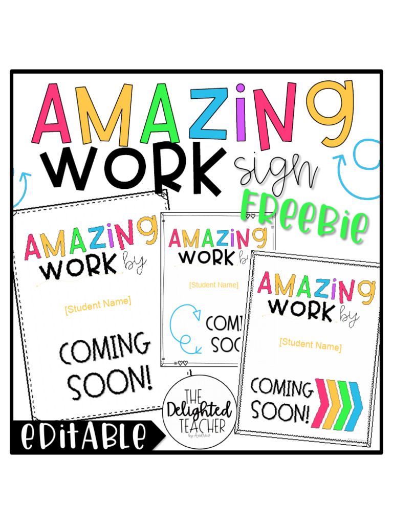 Amazing Work Coming Soon Sign | PDF