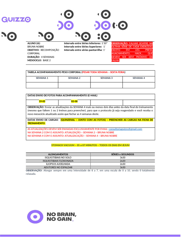 Treino Completo Maio | PDF
