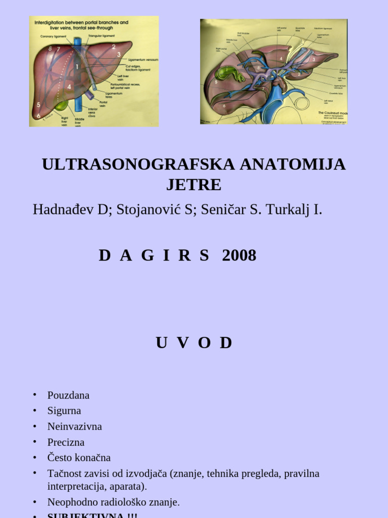 Ultrasonografska anatomija jetre | PDF