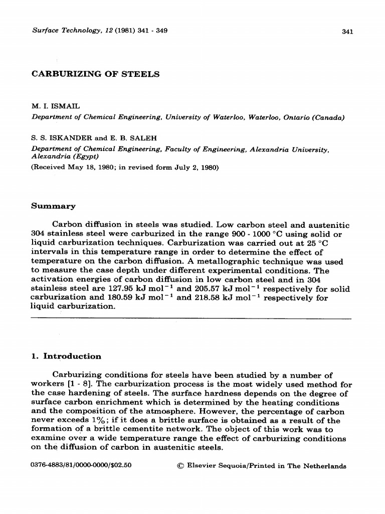 Carburizing of Steel | PDF