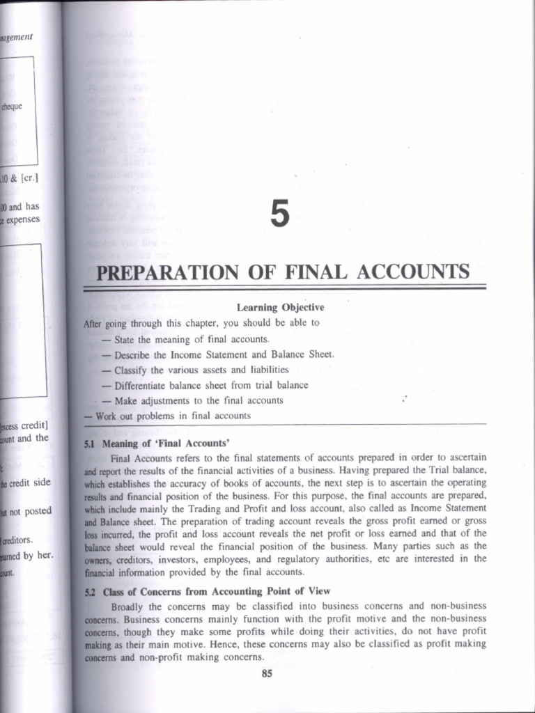 Chap 5- Preparation of Final Accounts | PDF
