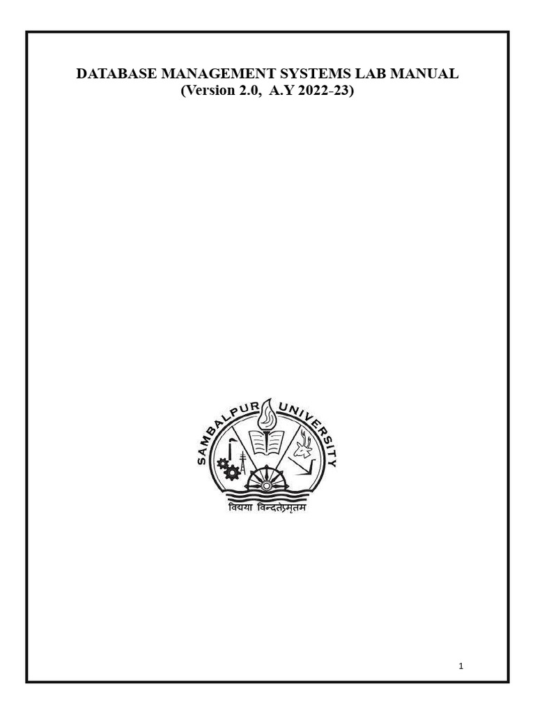 DBMS Lab Manual | PDF