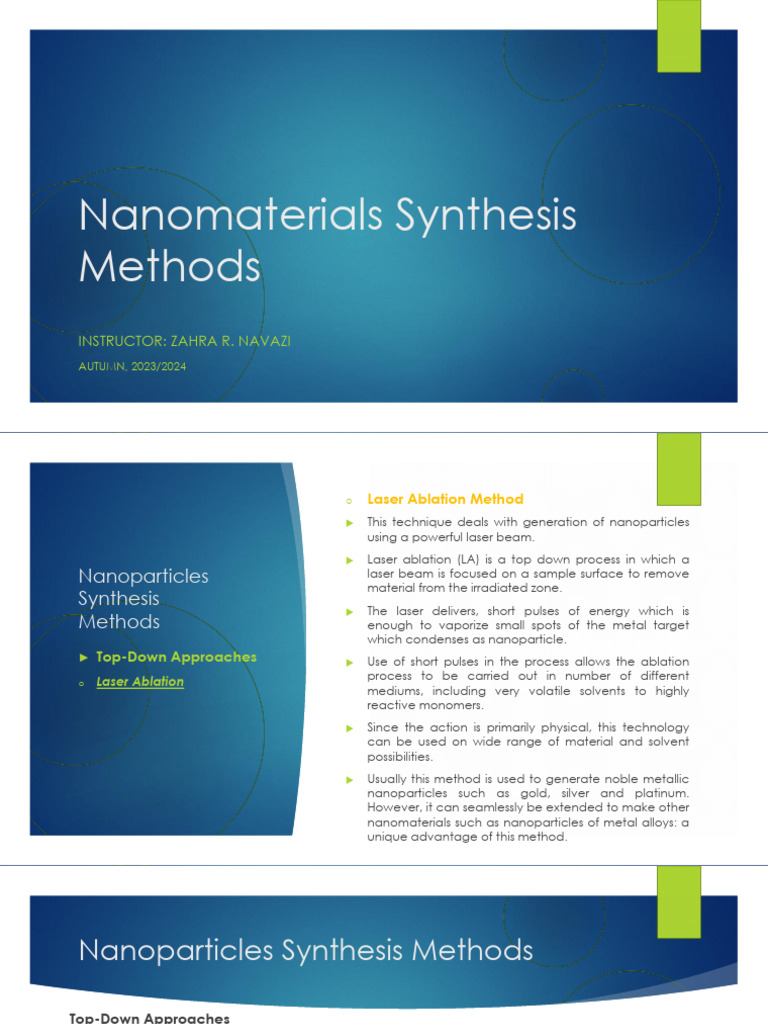 Nanomaterials Synthesis Methods-Laser Ablation Method | PDF