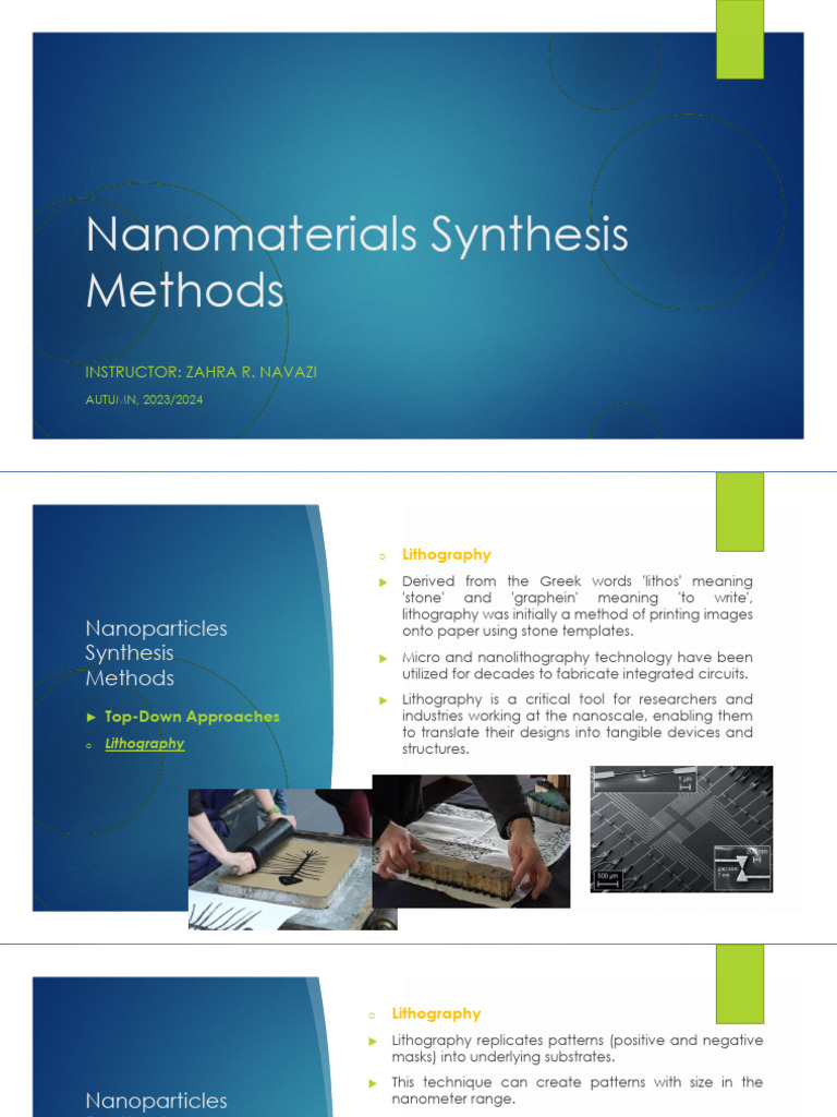 Nanomaterials Synthesis Methods - Lithography | PDF