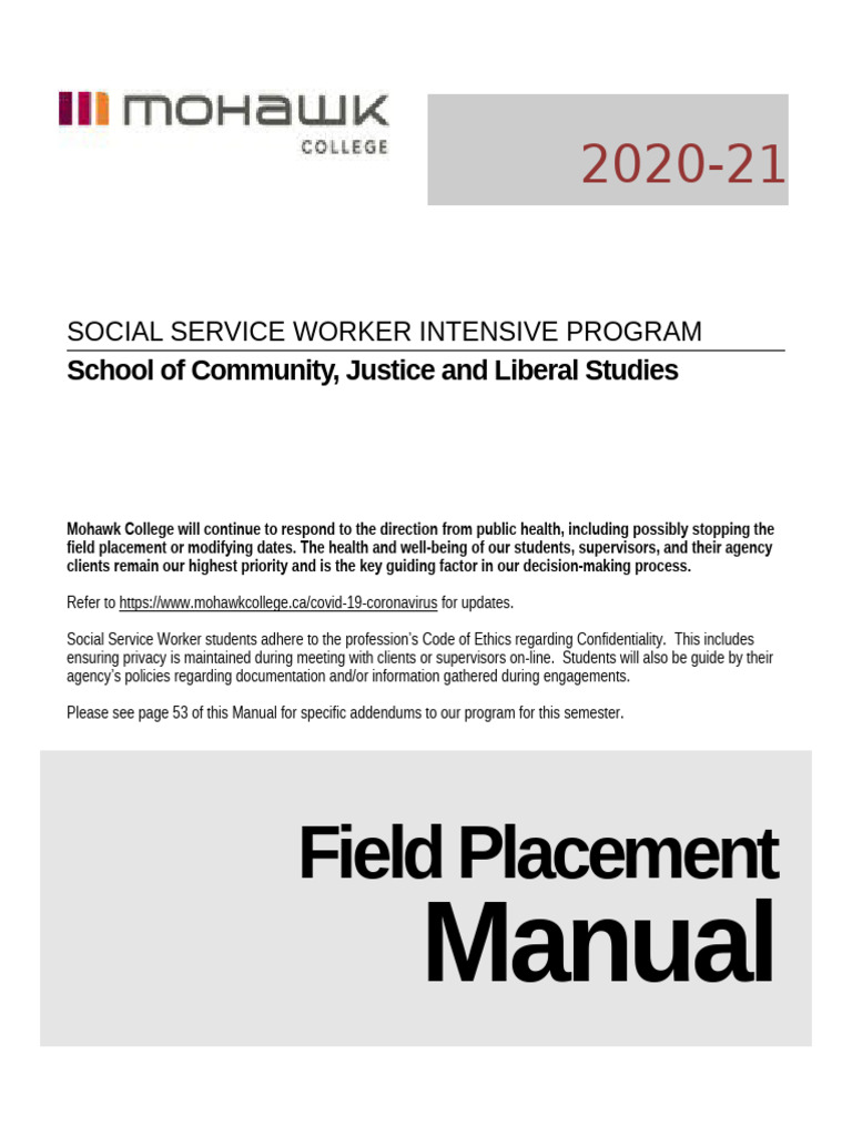 Intensive Field Placement Manual 2020 FINAL | PDF