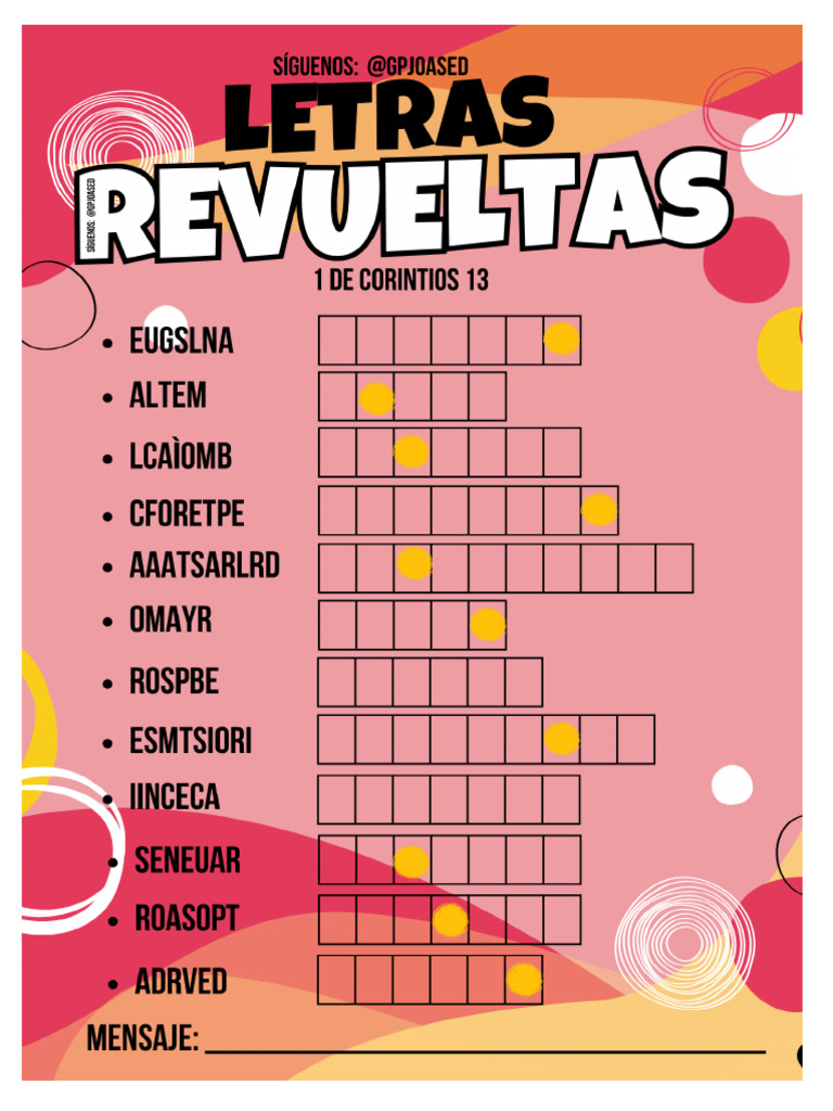 Letras Revueltas Instagram | PDF