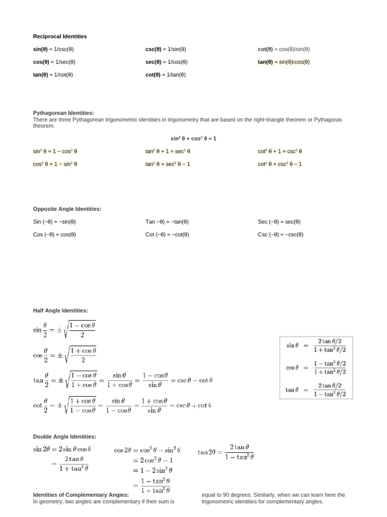Trigonometric Identities | PDF