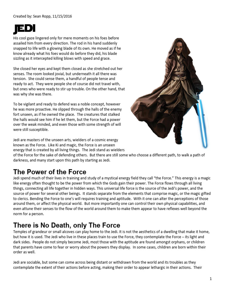 Jedi Dnd5e1 | PDF