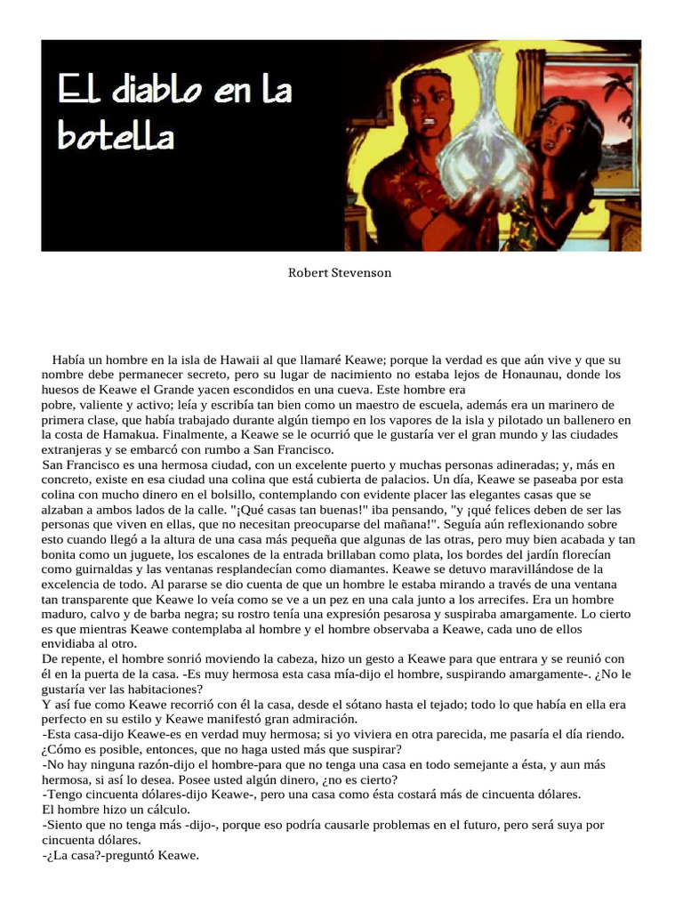 El Diablo de La Botella (Cuento Completo) | PDF