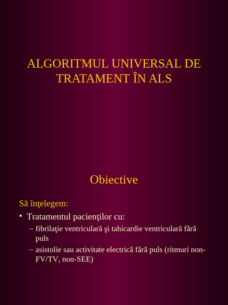 Algoritmul Universal de Tratament În Als | PDF