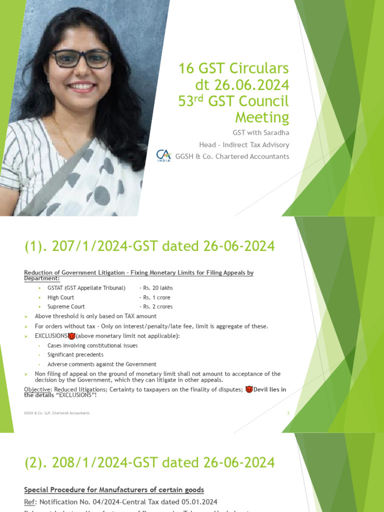 GST Circulars DT 26.06.2024-GGSH-53rd GST Council Meeting | PDF ...