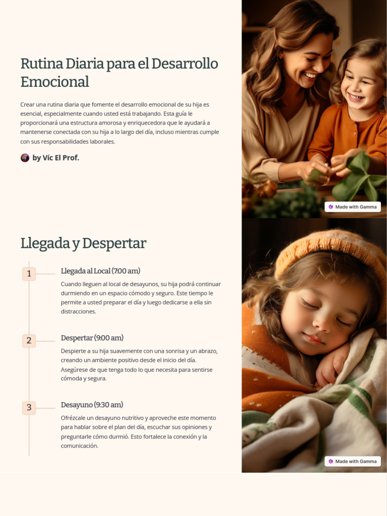 Rutina Diaria para El Desarrollo Emocional | PDF